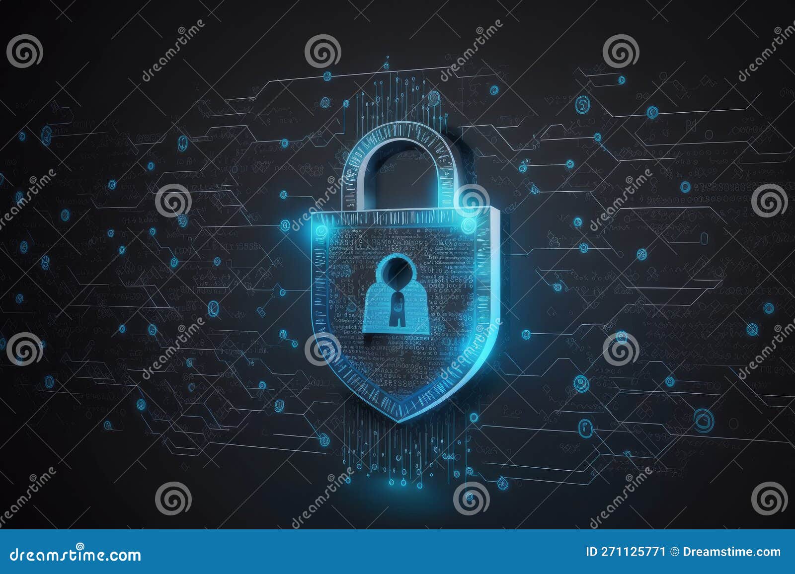 Digital Data Protection and Cyber Security Stock Illustration ...