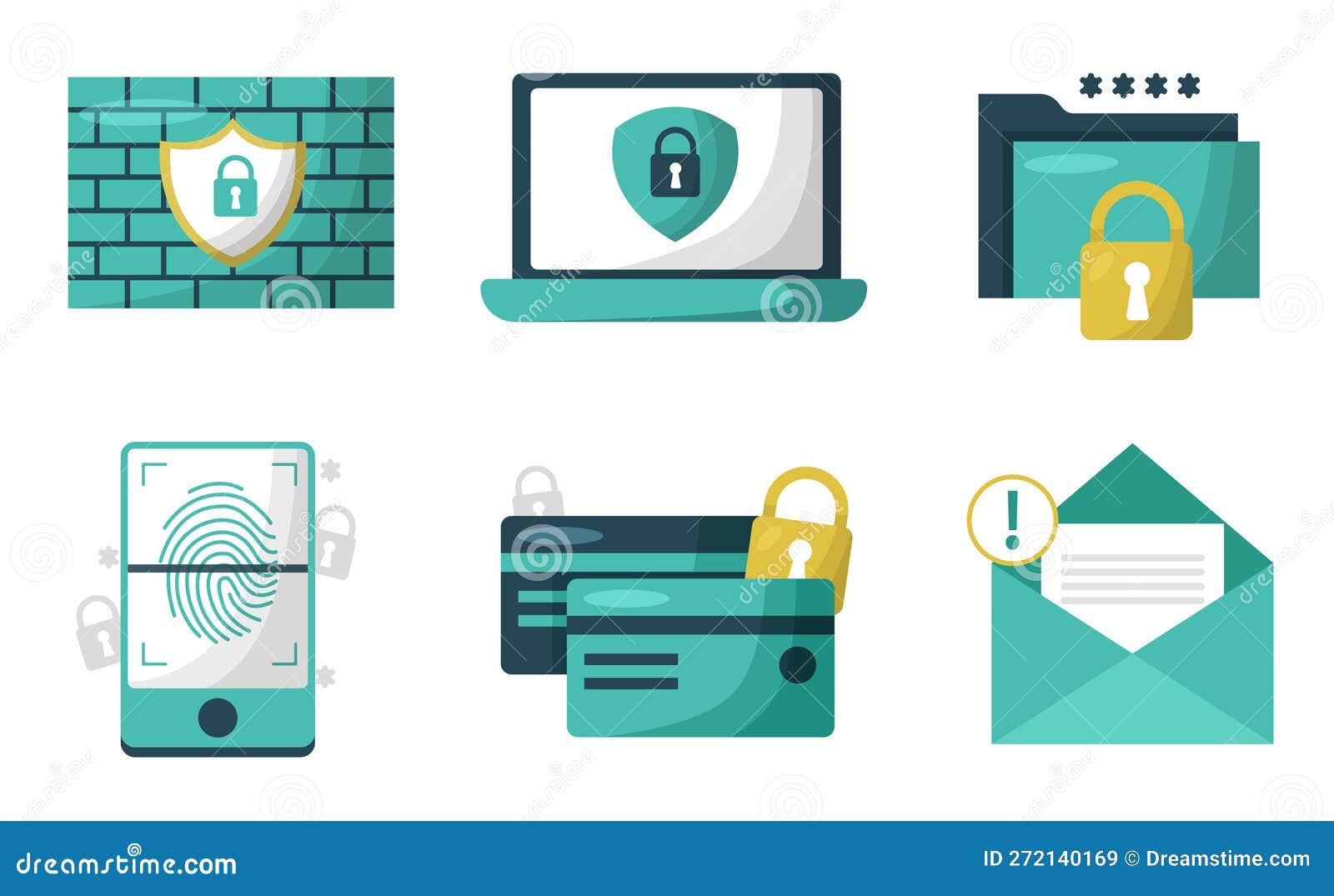 Digital Data Protection Design Element Vector. Cyber Security ...