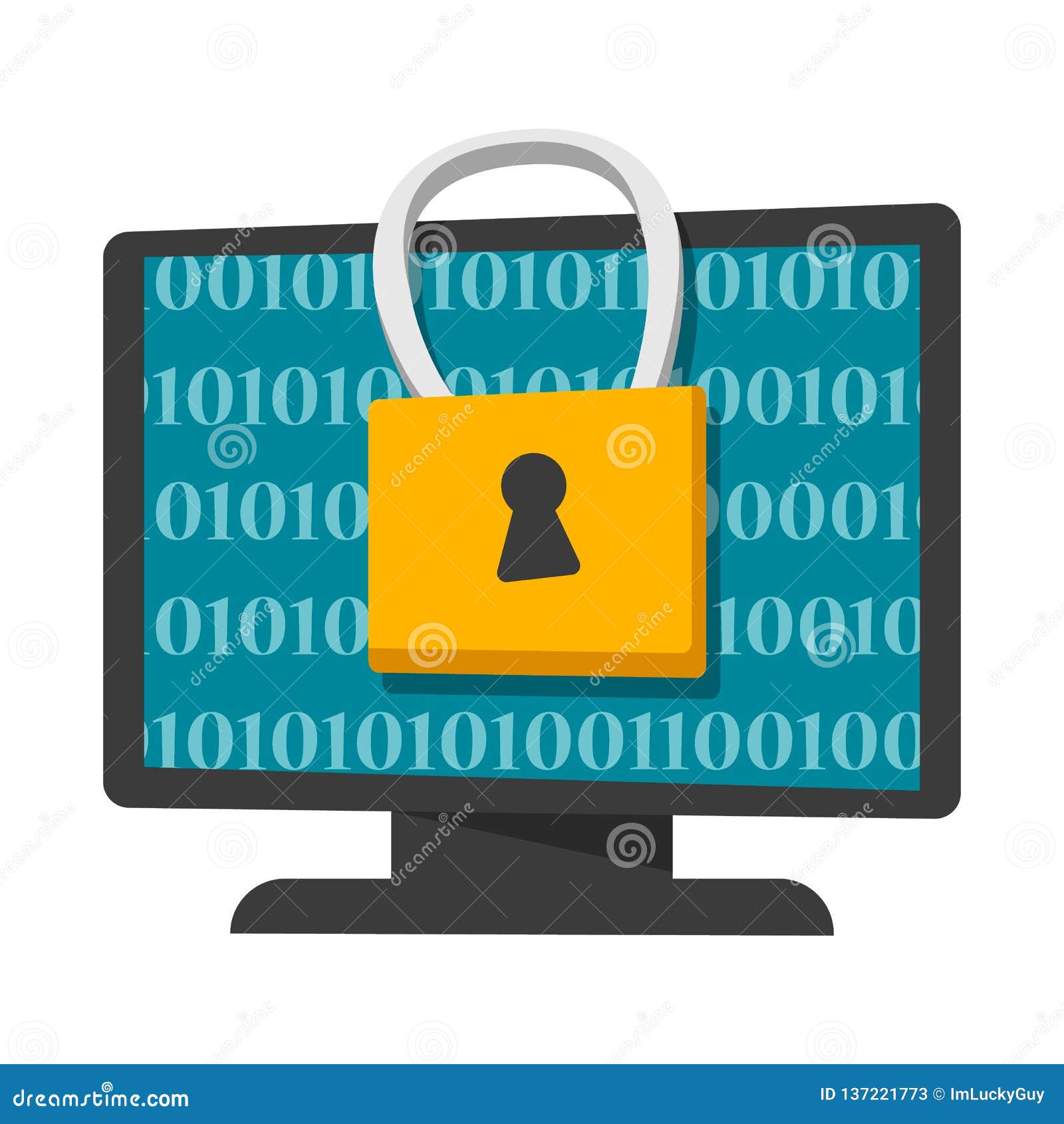 Digital Data Protection and Privacy Concept Banner Stock Illustration ...