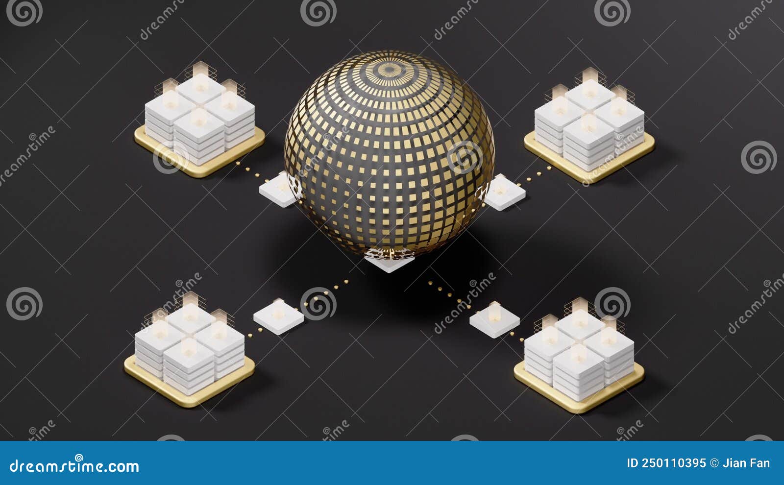 Digital Data Sphere with Server Device, 3d Rendering Stock Video ...