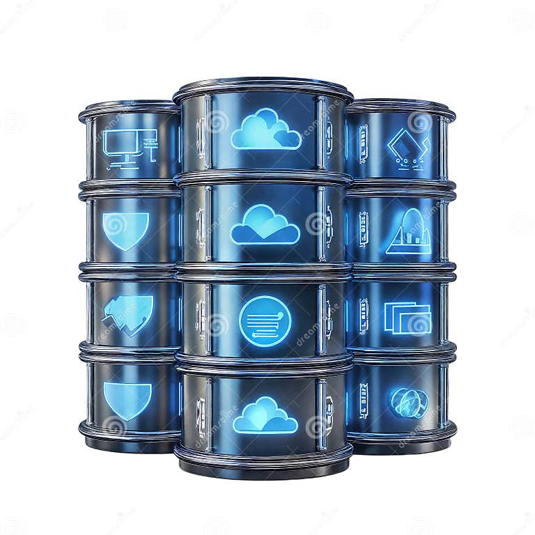Digital Data Storage System Represented by Stacked Containers with ...