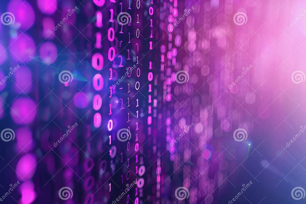 Digital Data Stream Background with Binary Code the Flow Information of Cyber Security ...