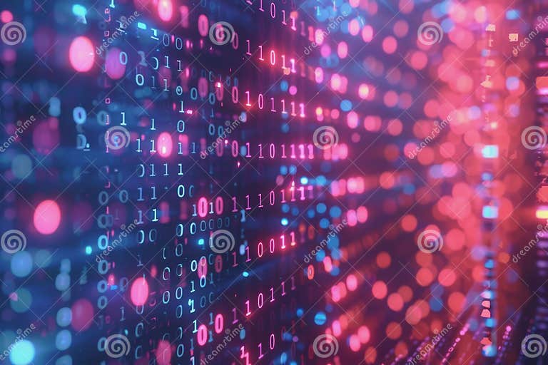Digital Data Stream Background with Binary Code the Flow Information of Cyber Security ...
