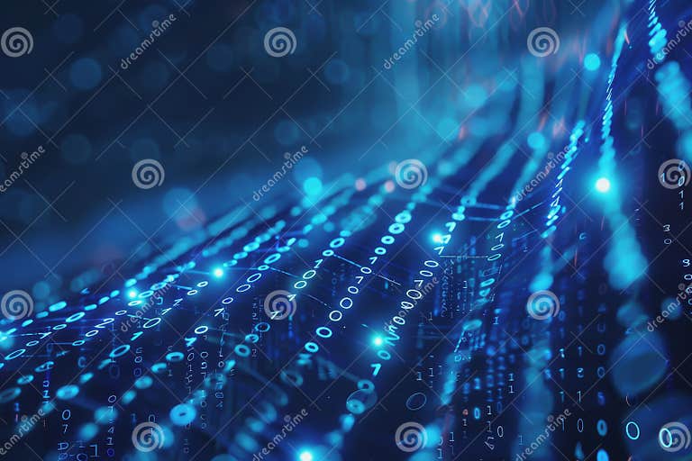 Digital Data Stream Background With Binary Code The Flow Information Of Cyber Security