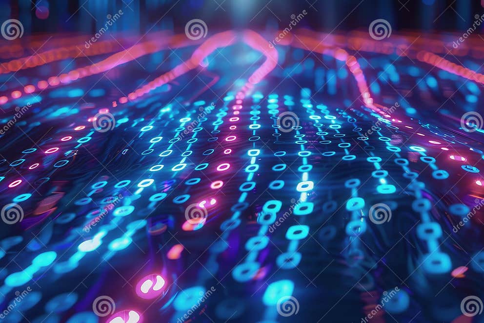 Digital Data Stream Background with Binary Code the Flow Information of ...