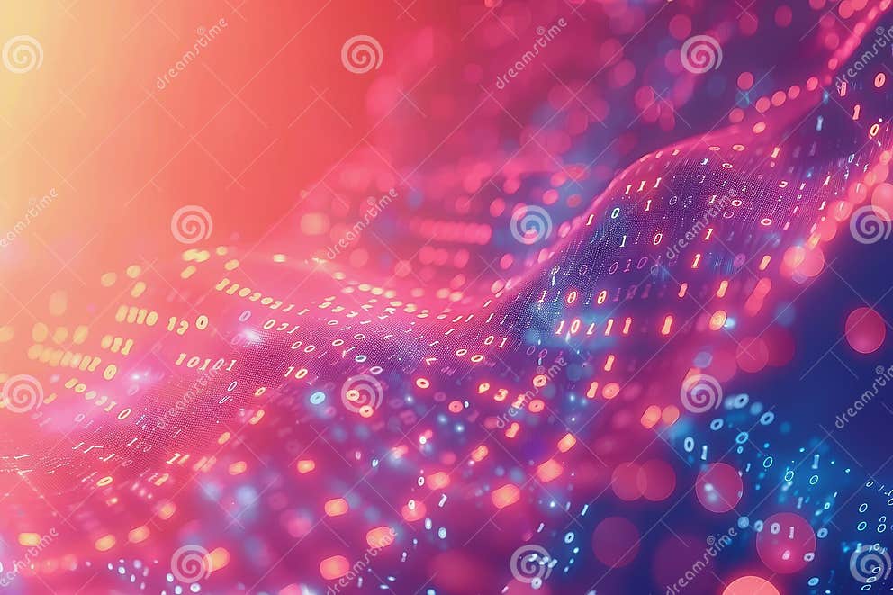 Digital Data Stream Background With Binary Code The Flow Information Of Cyber Security