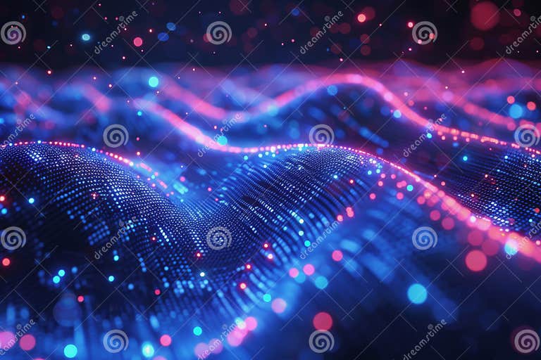 Digital Data Stream Background With Binary Code The Flow Information Of Cyber Security