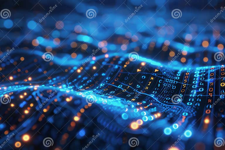 Digital Data Stream Background with Binary Code the Flow Information of ...