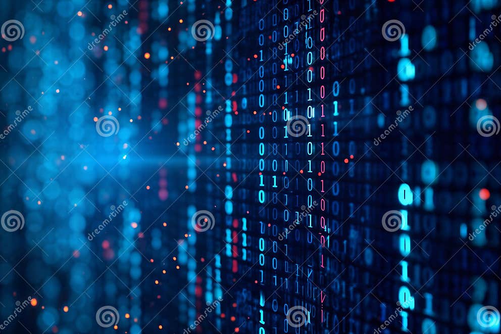 Digital Data Stream Binary Code Stock Illustration - Illustration of information, algorithm ...