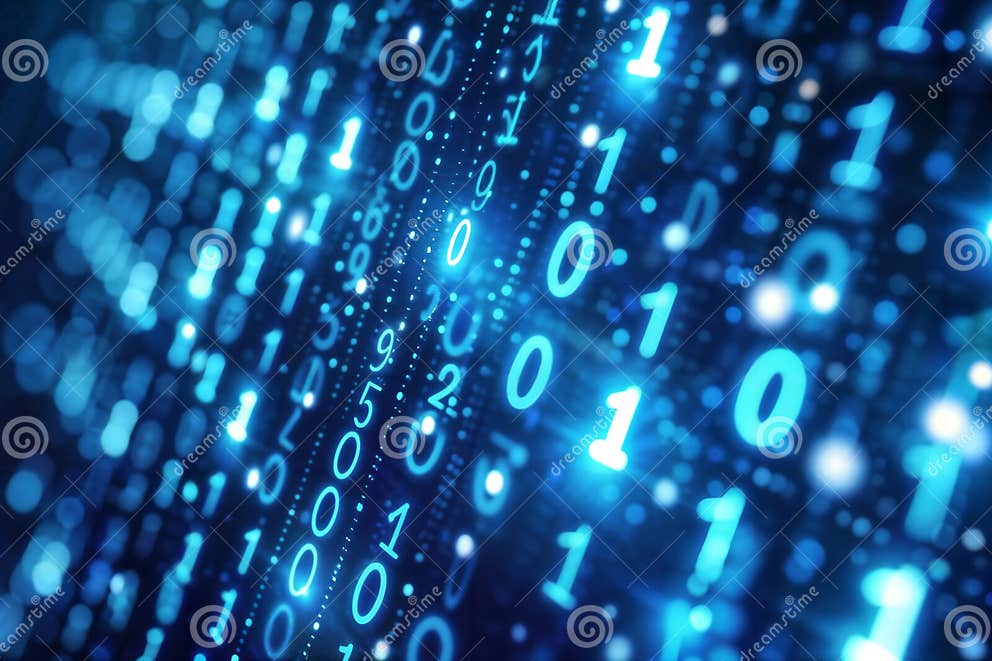Digital Data Stream Binary Code Created With Generative Ai Stock 6719