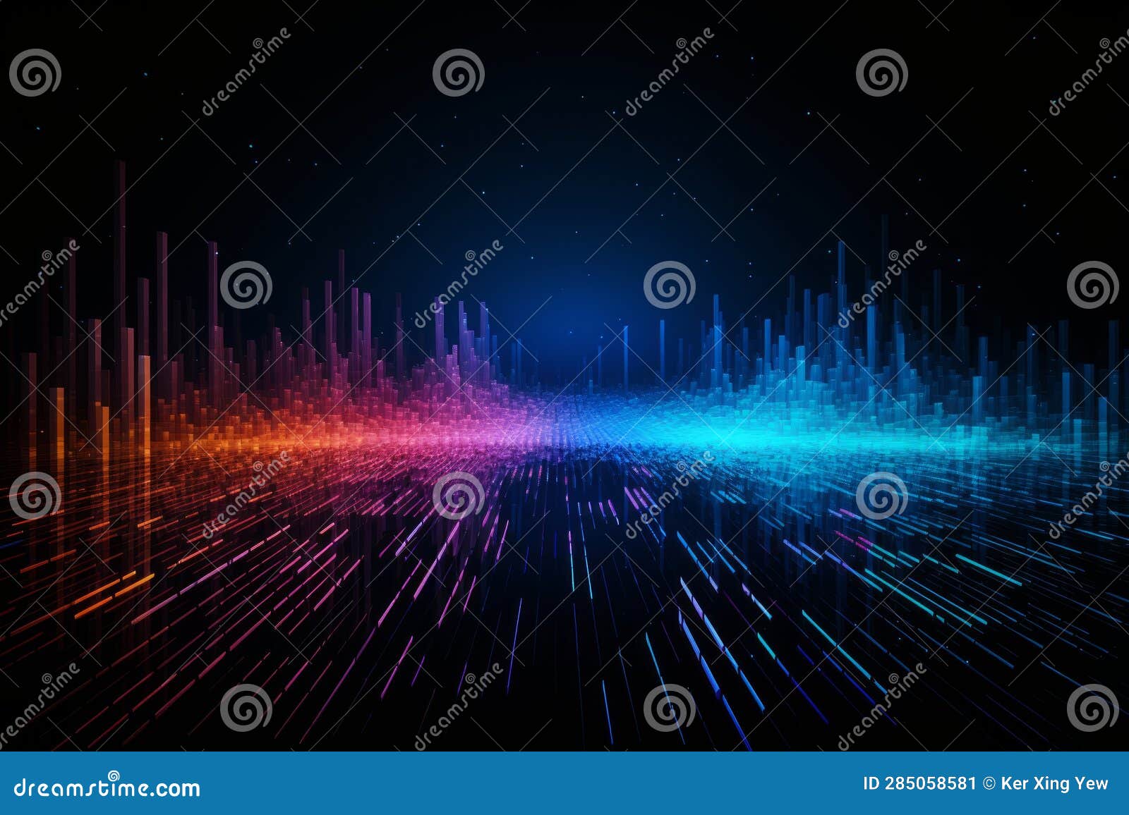 Digital Data Stream on a Dark Background Stock Illustration ...