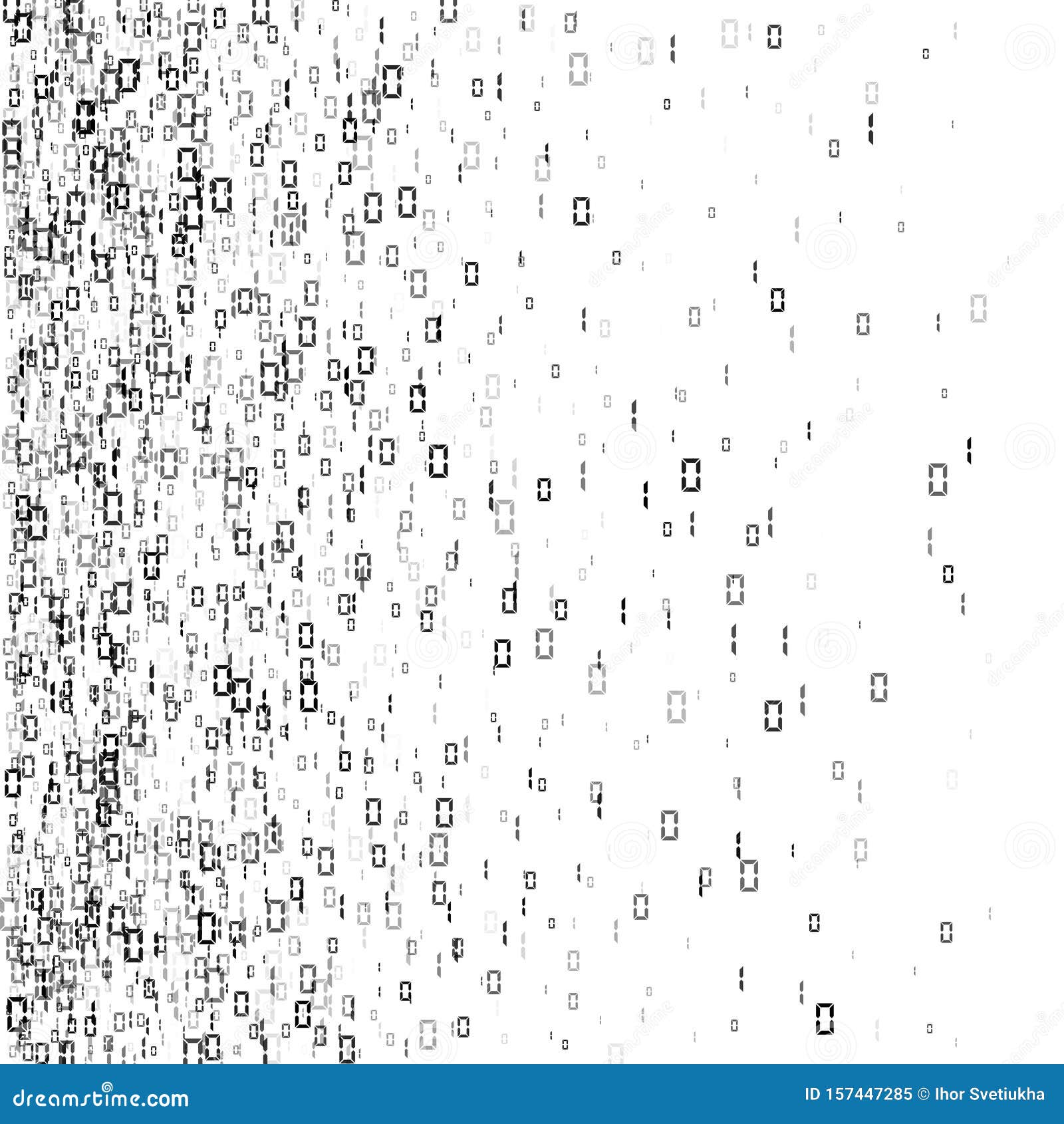 Digital Data Stream Encoding. Random Binary Numbers. Matrix Background ...