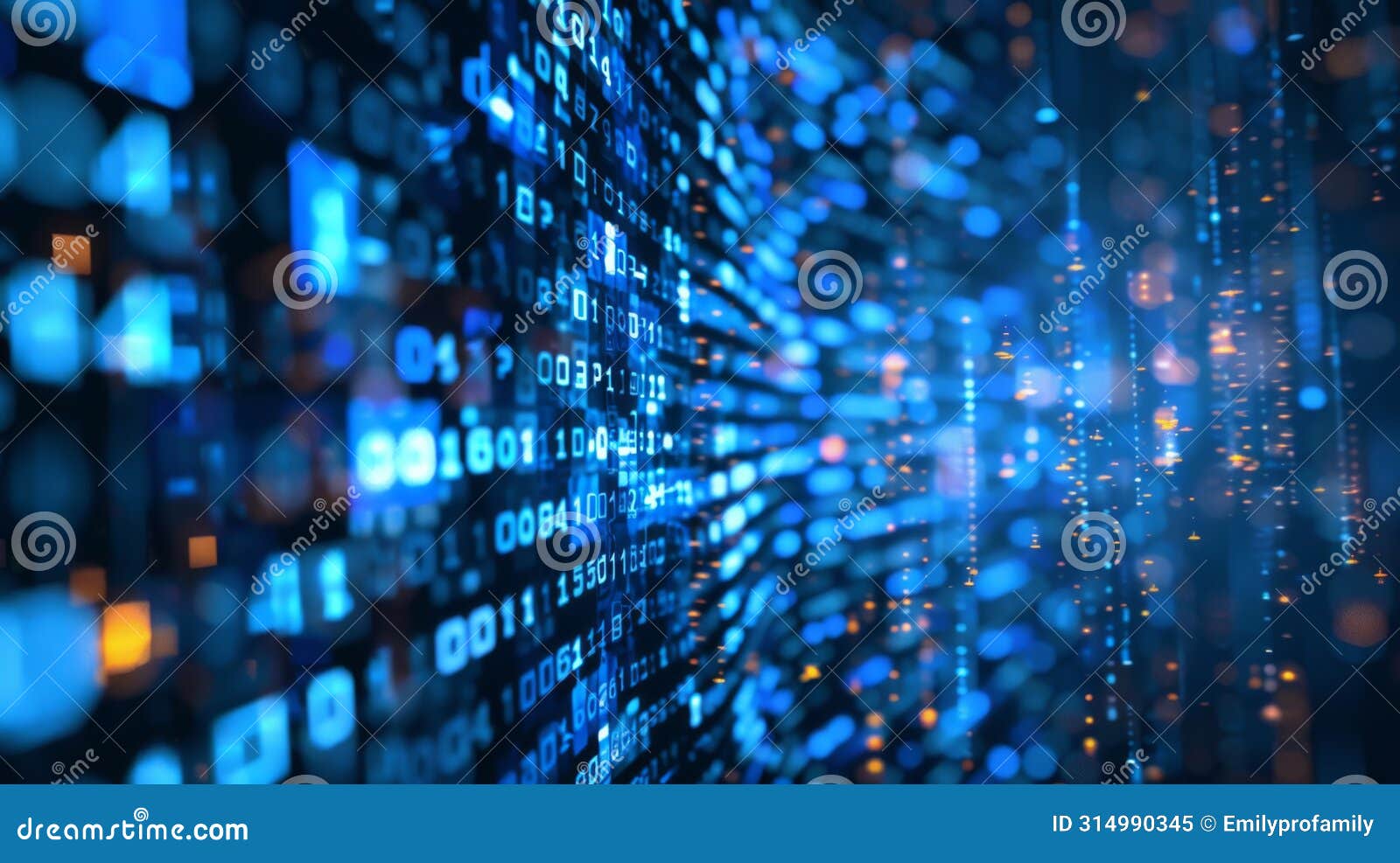 Digital Data Stream Flowing through Virtual Space Stock Image - Image ...