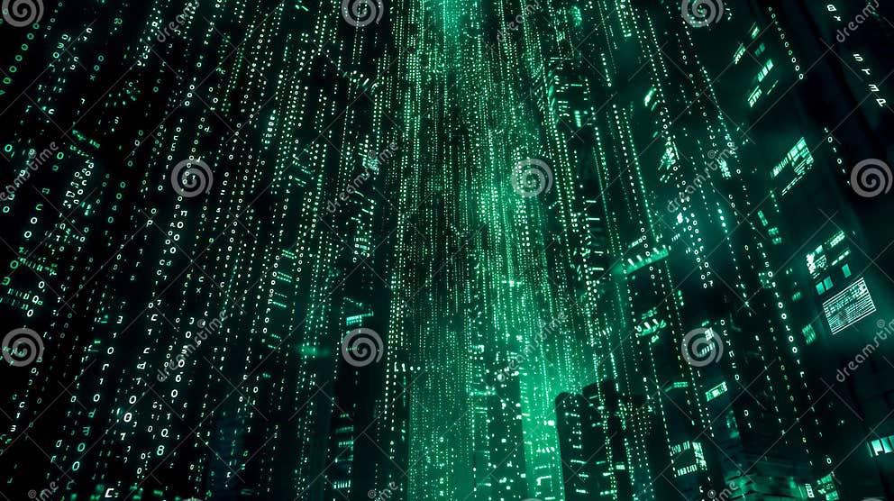 Digital Data Stream Matrix Background Stock Photo - Image of code ...