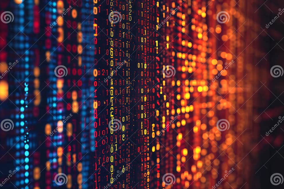 Digital Data Stream Matrix Stock Illustration Illustration Of Neon 308732977