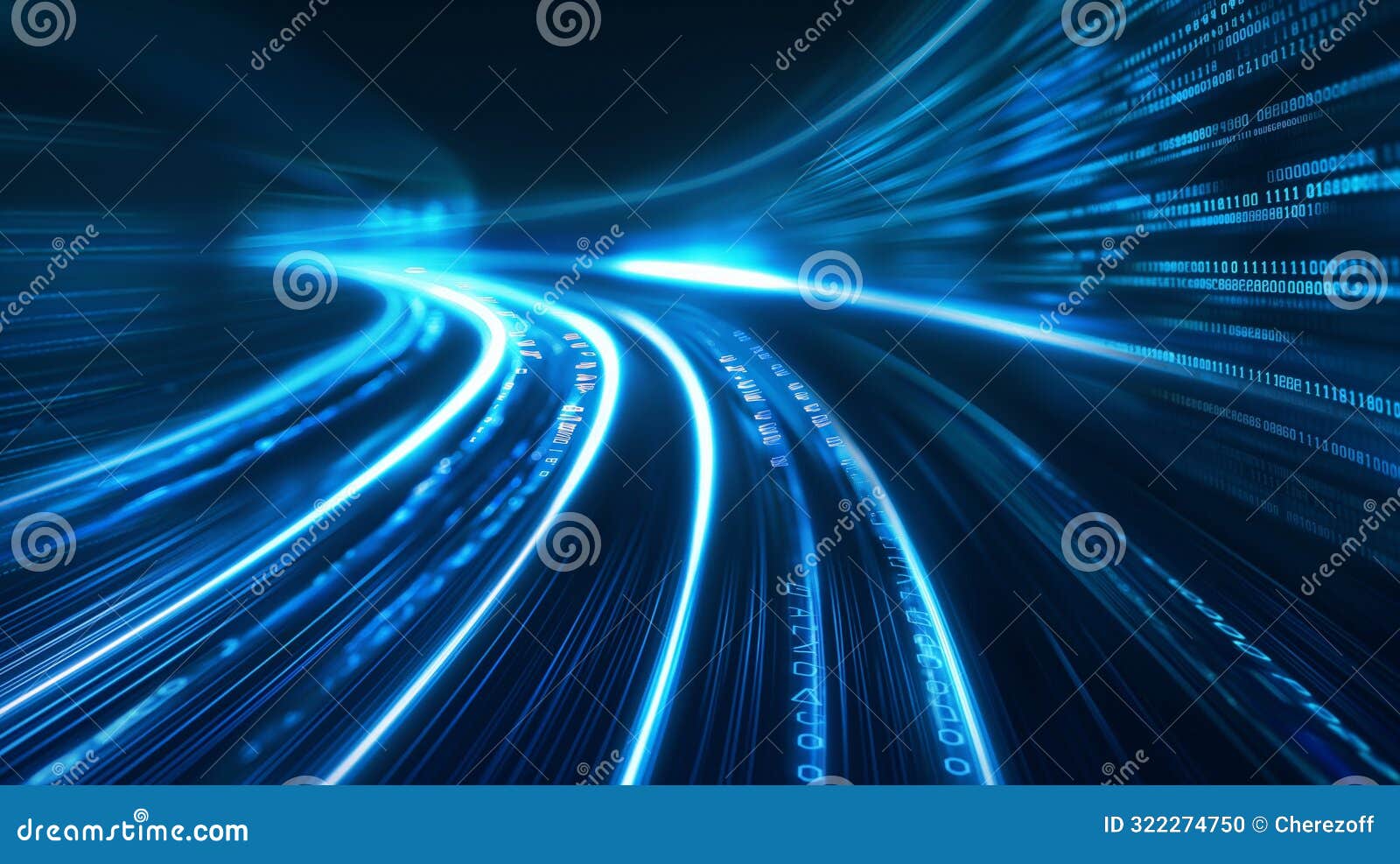 Digital Data Streams in Blue Stock Photo - Image of light, innovation: 322274750