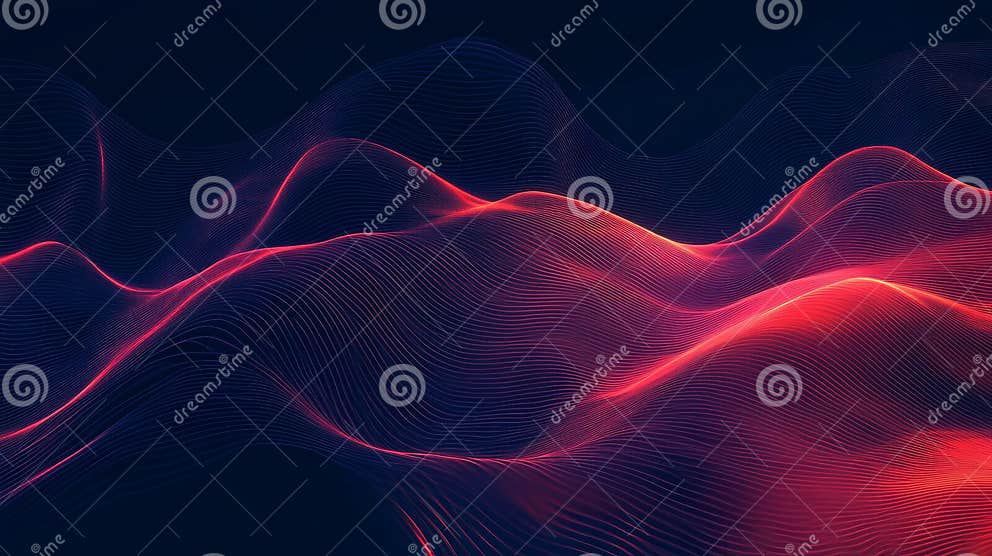 Digital Data Streams Flowing in a Background of Abstract Waves ...