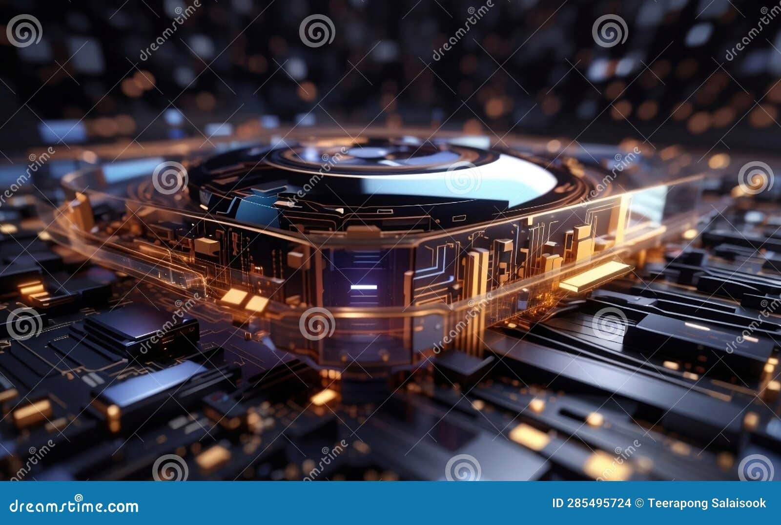 Digital Data Technology Cyber Concept, Generative AI Illustration Stock ...