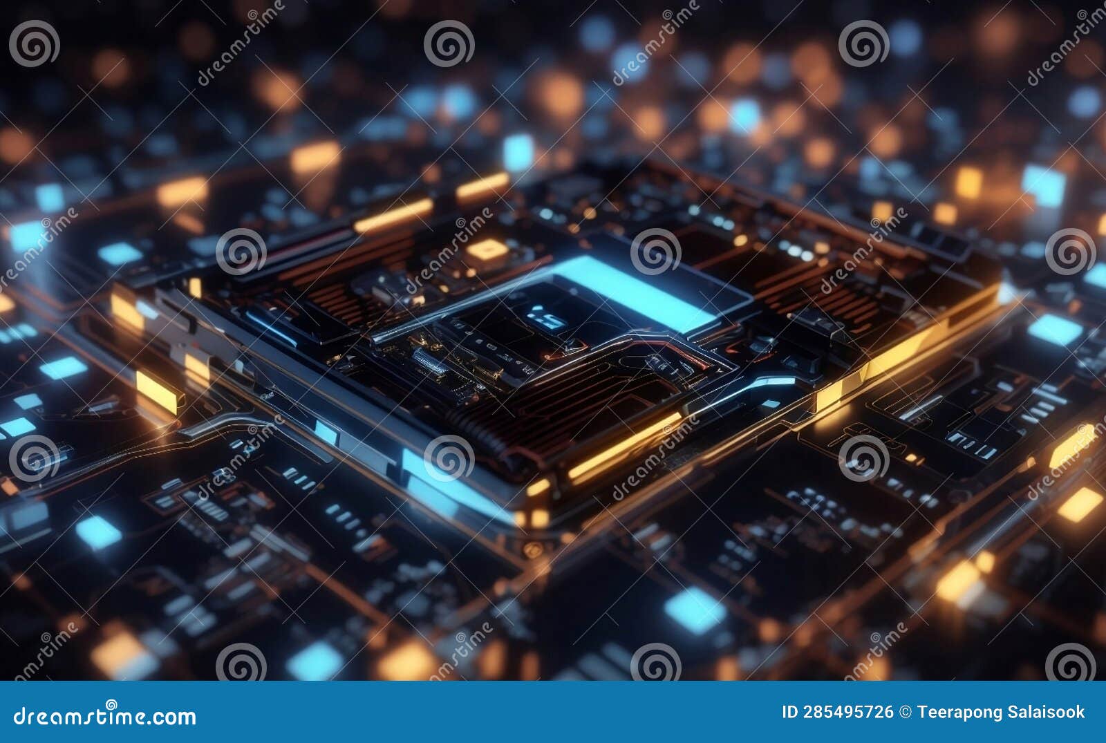 Digital Data Technology Cyber Concept, Generative AI Illustration Stock ...