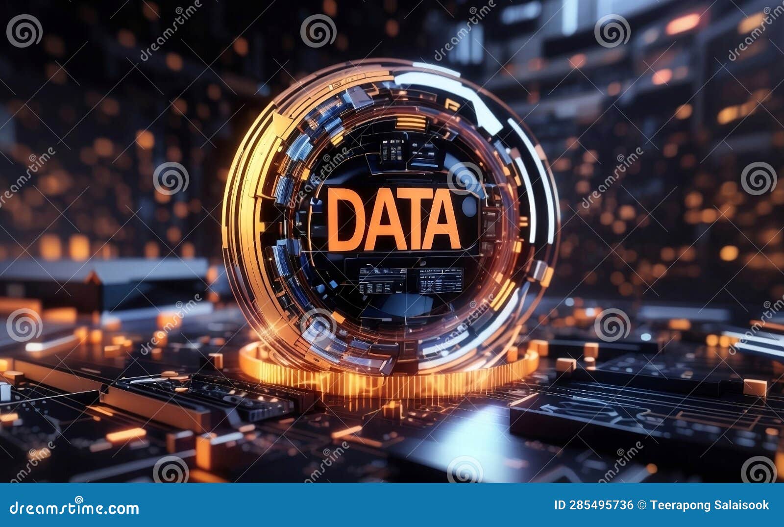 Digital Data Technology Cyber Concept, Generative AI Illustration Stock ...