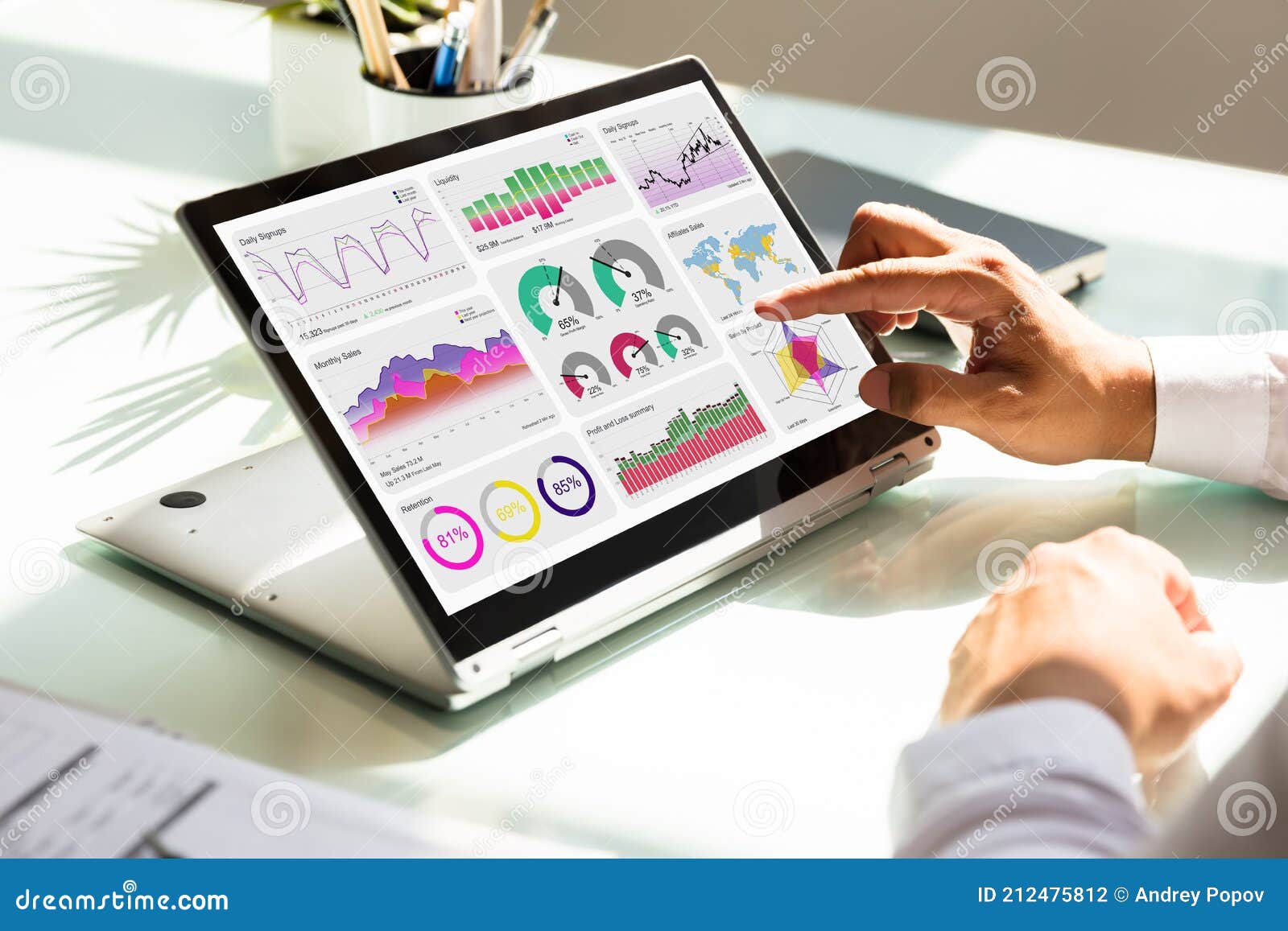 Digital Data Technology. KPI Business Dashboard Stock Photo - Image of ...