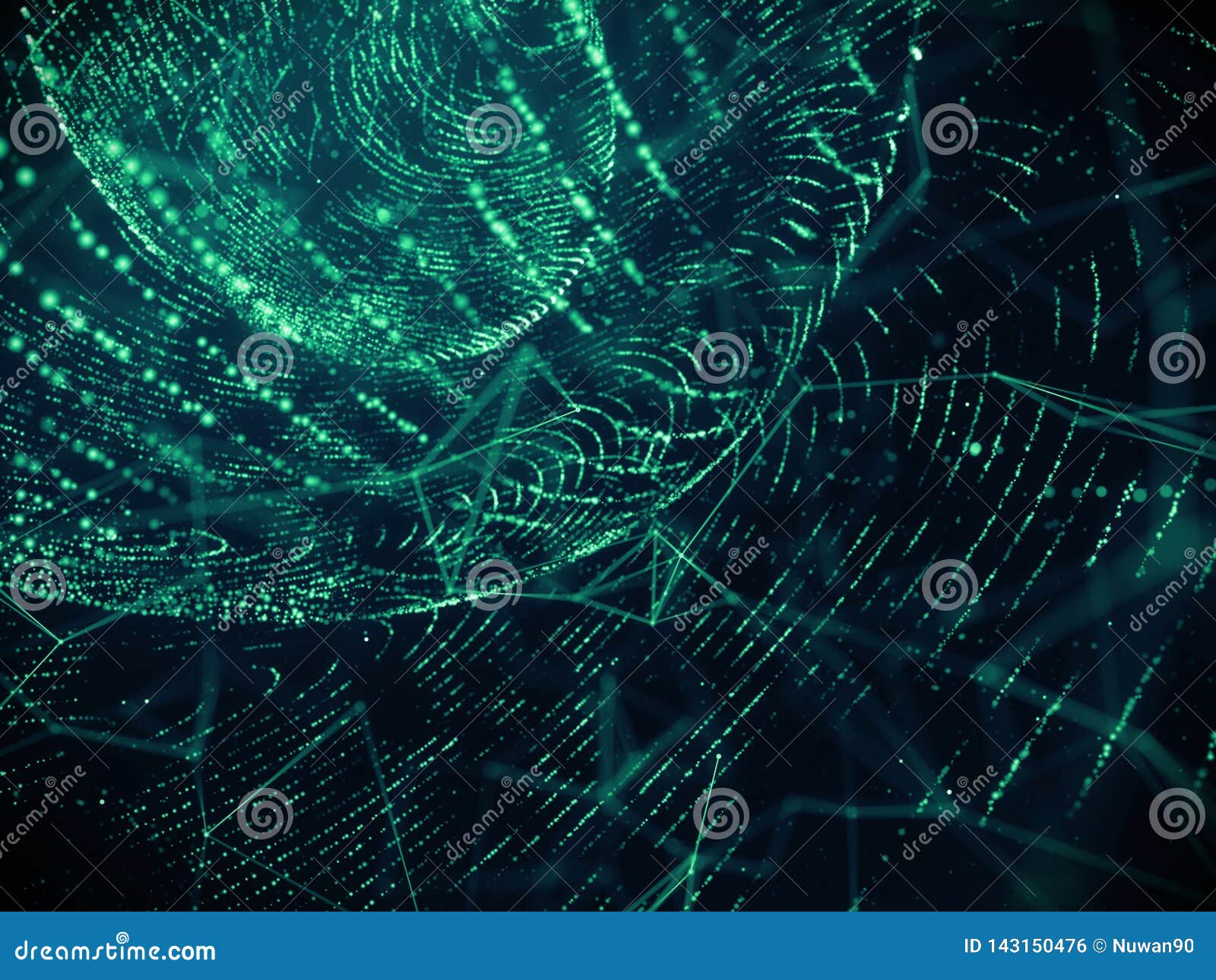 Digital Data Technology with Particles Grid Flow Network Connection ...