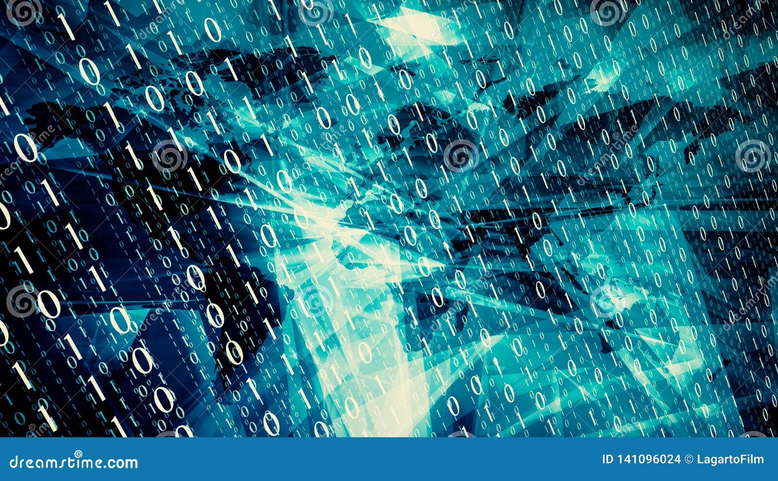 Digital Data Transfer, Cyber Security Concept Stock Illustration ...