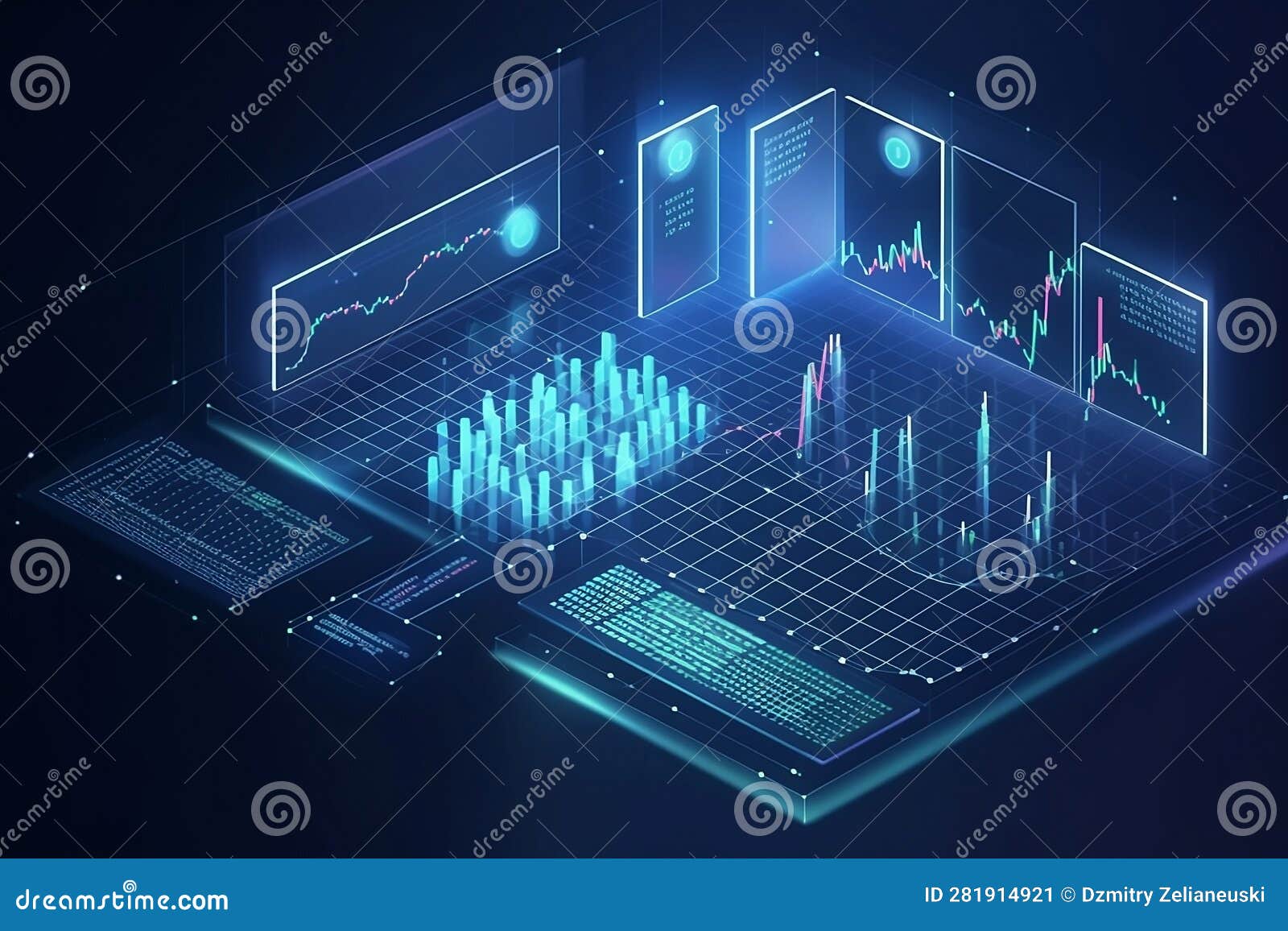 Digital Data Transfer. Generative AI. Stock Illustration - Illustration ...