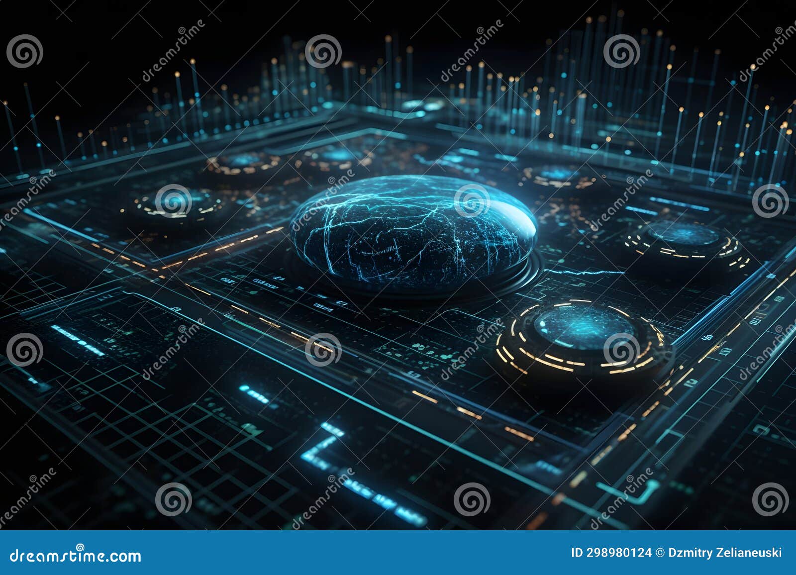 Digital Data Transfer. Generative AI Stock Illustration - Illustration ...
