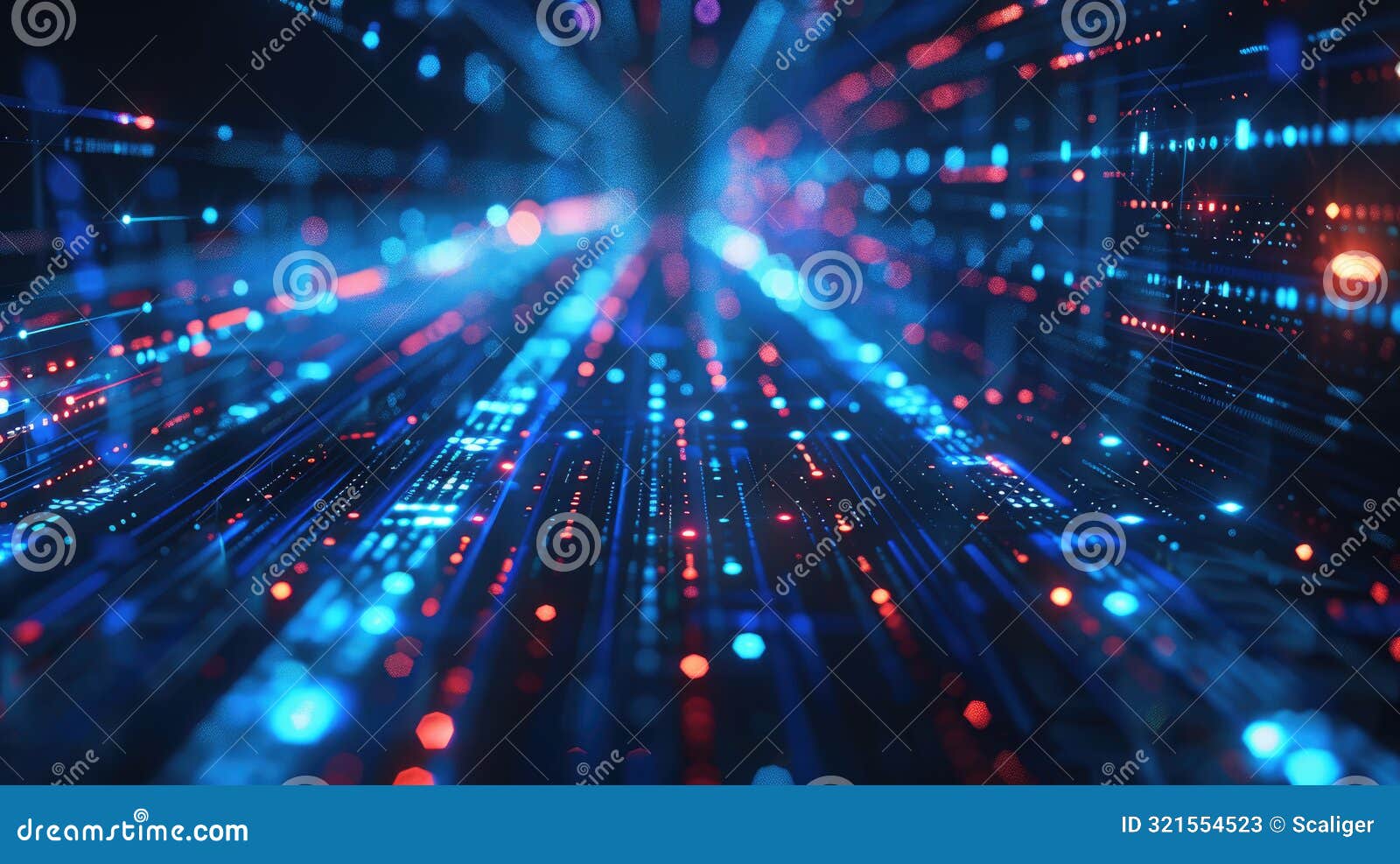 Digital Data Tunnel, Abstract Fast Lines of Information for Background ...