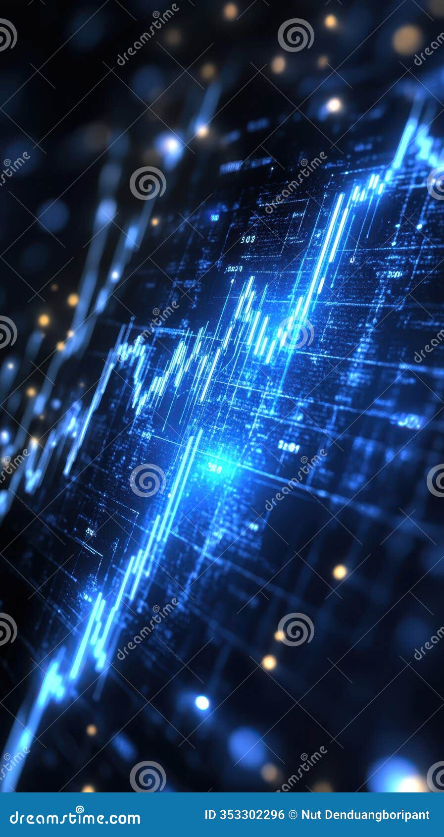 Digital Data Visualization with Blue Lines and Patterns Stock ...