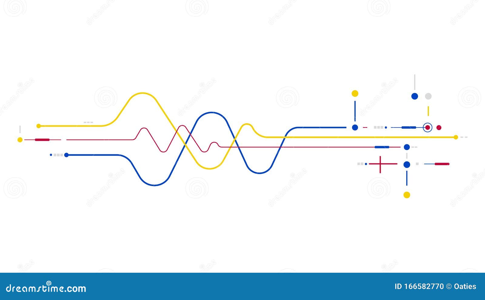 Digital Data Wave Network Elements Abstract Background Stock Vector