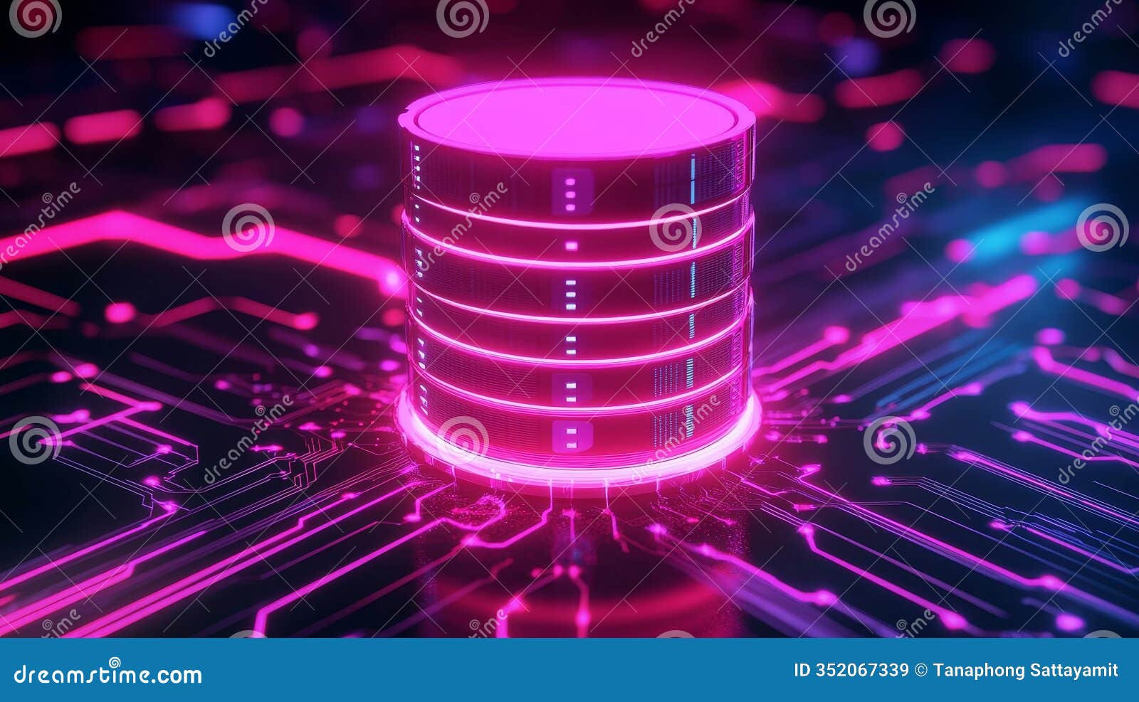 Digital Database Server Technology Futuristic Database Digital Storage ...