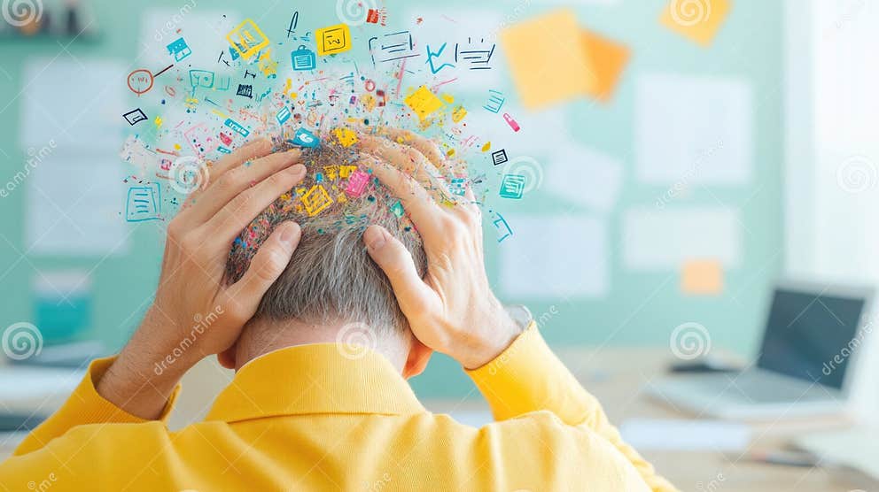 Digital Dementia Overwhelmed by TechnologyInduced Memory Fog Stock ... Digital Dementia Overwhelmed by TechnologyInduced Memory Fog Stock ...
