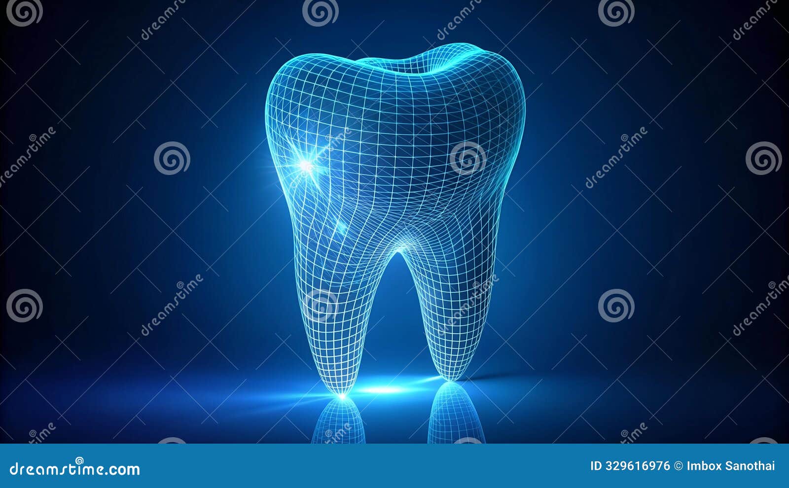 Digital Dental Anatomy a Wireframe Tooth Under a Microscope AI ...