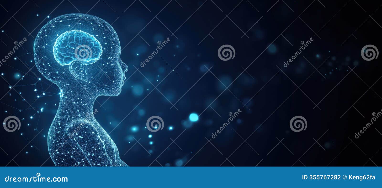 Digital Depiction of Child Brain Illuminated with Neural Connections ...