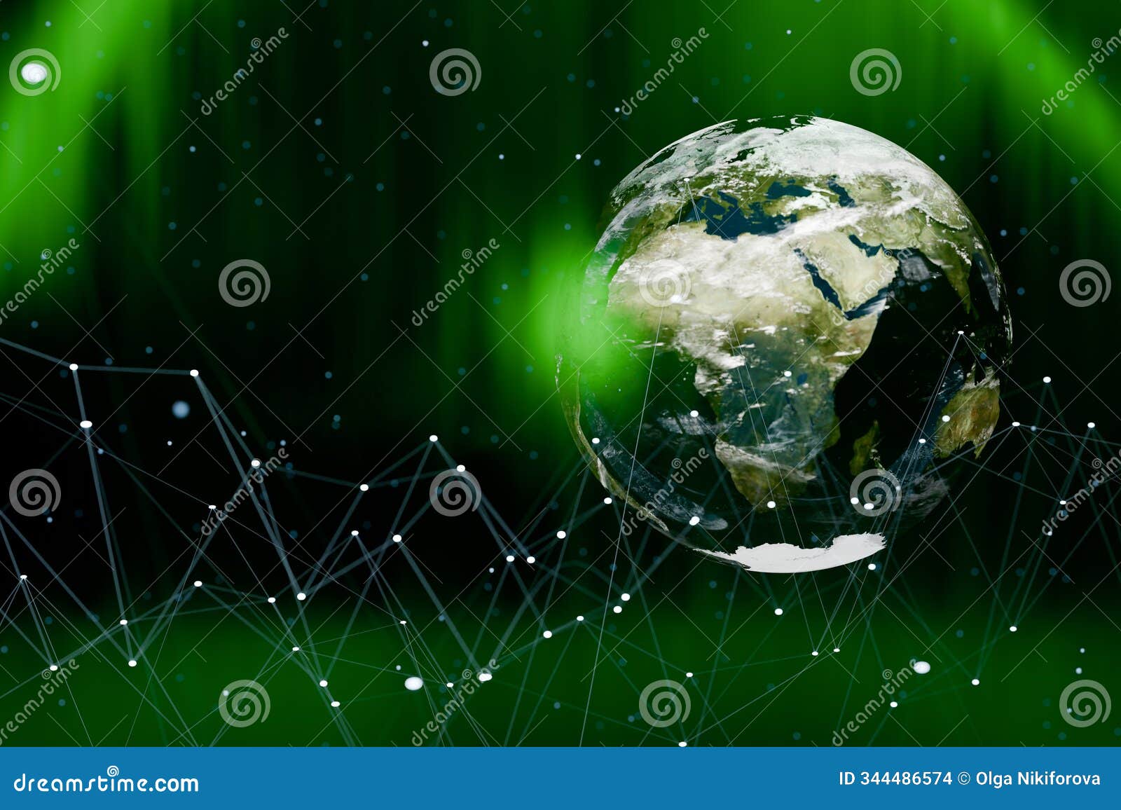A Digital Depiction of Earth.Ecological Concept, Sustainable ...