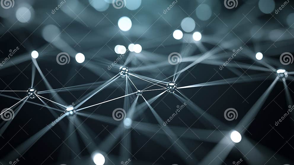 A Digital Depiction of a Neural Network Featuring Illuminated ...