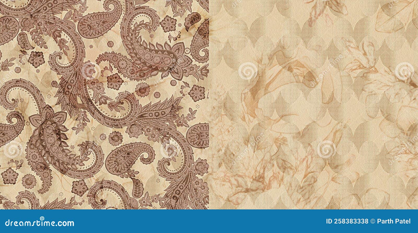 Digital Design Allover Top Bottom Flower Pattern Stock Illustration ...