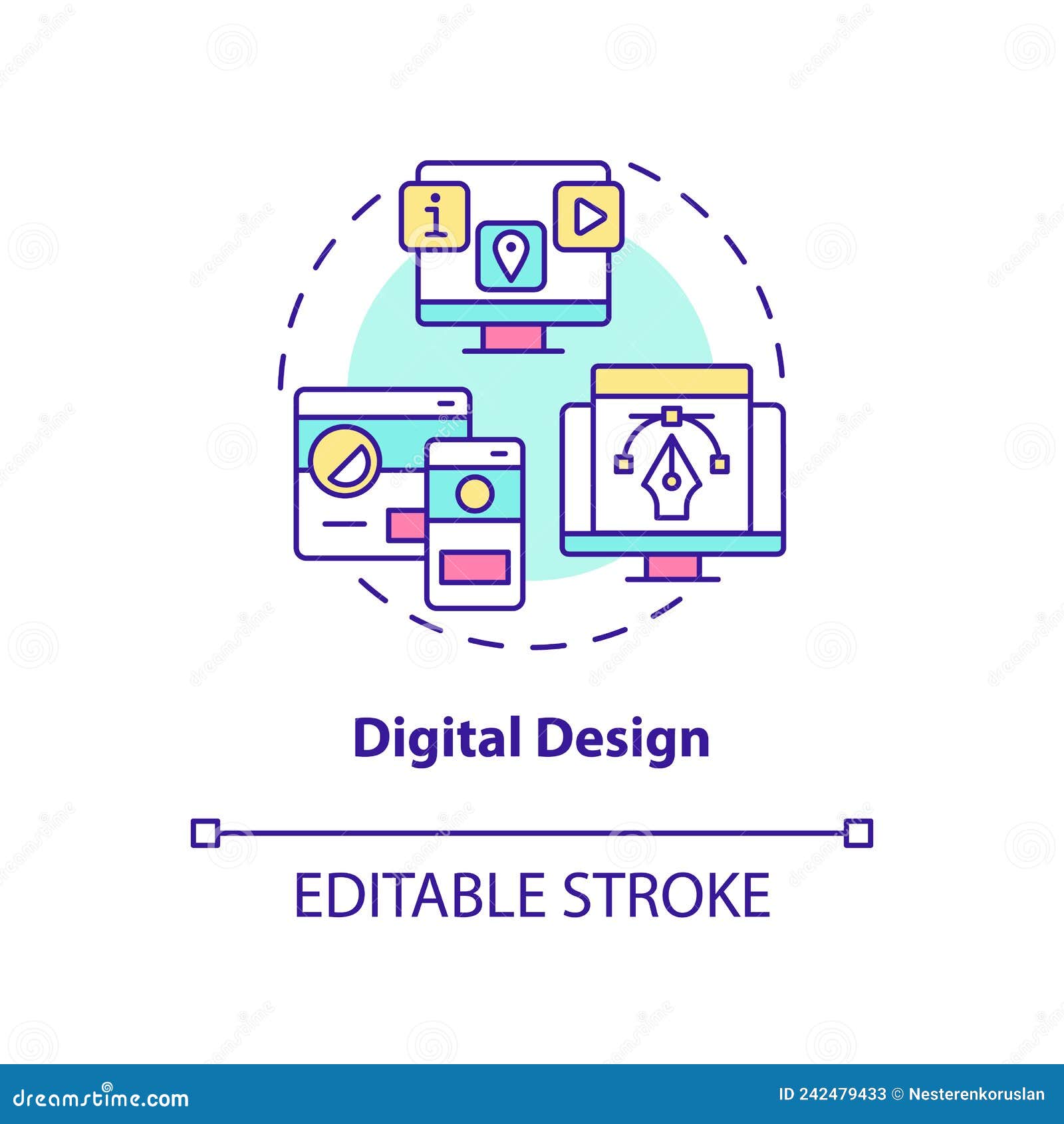 Digital Design Concept Icon Stock Vector - Illustration of design ...