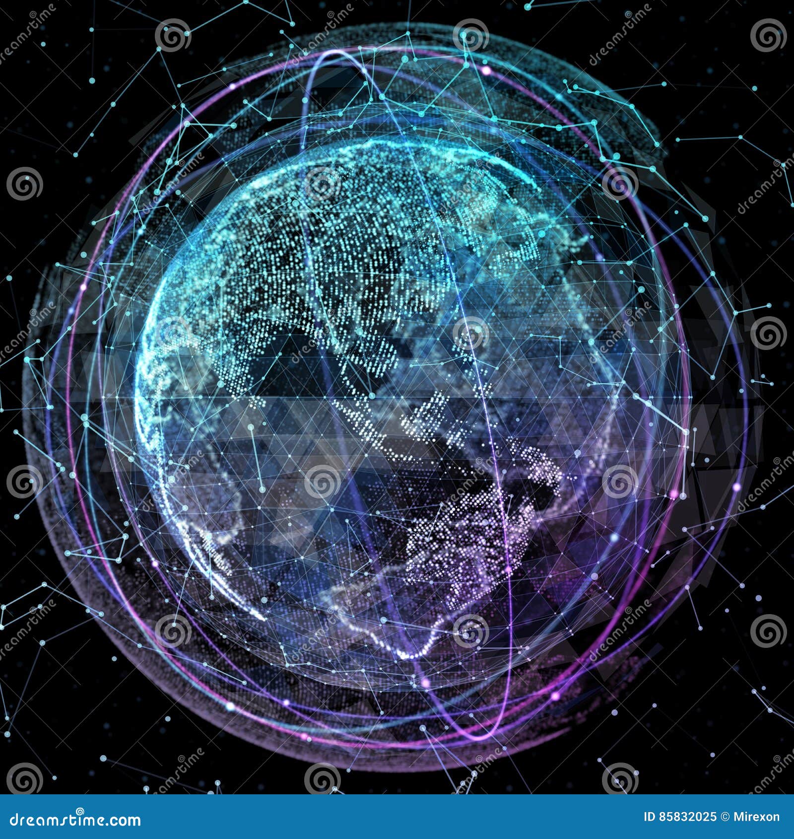 Digital Design of a Global Network Stock Illustration - Illustration of ...