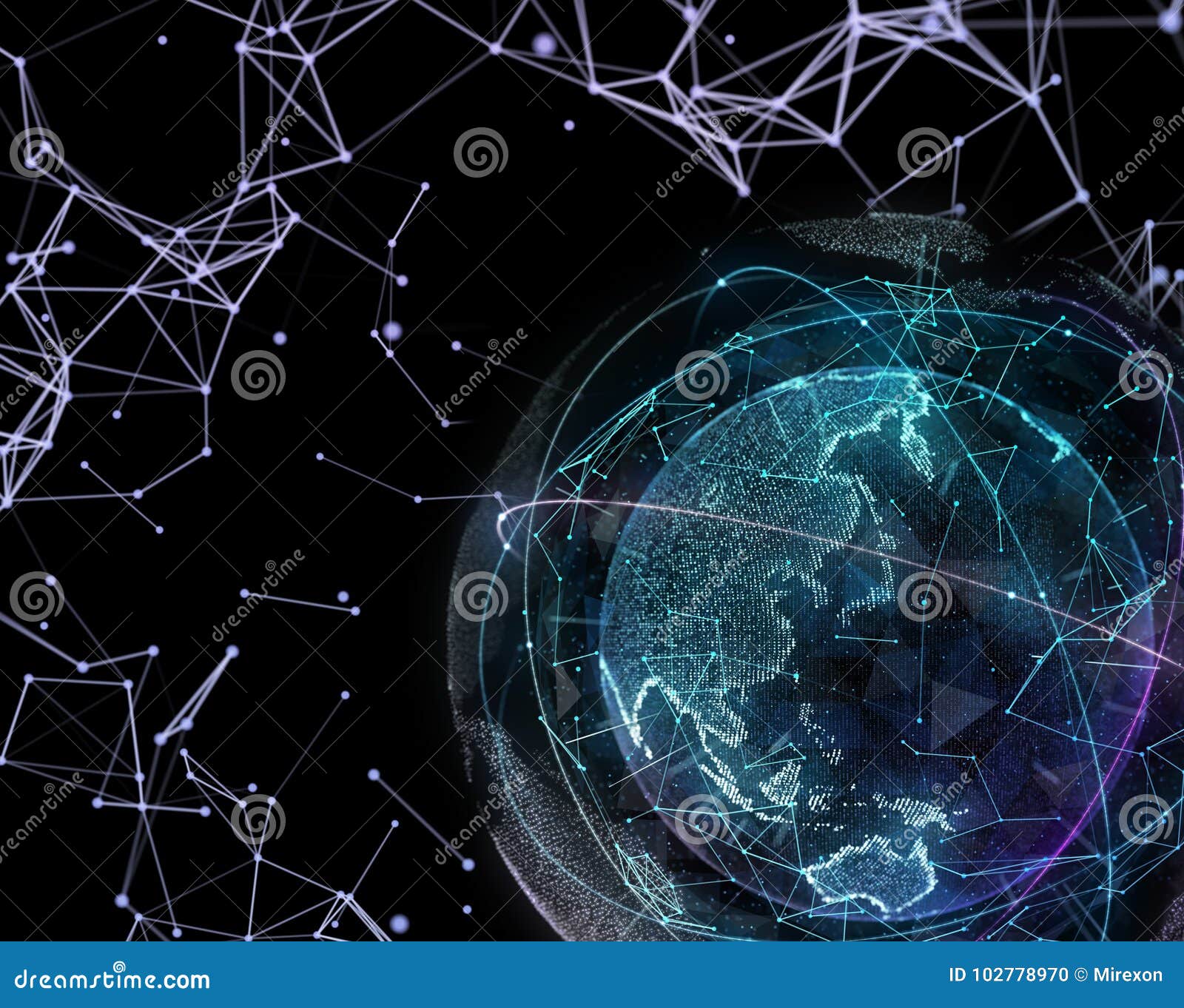 Digital Design of a Global Network of Internet. Stock Illustration ...