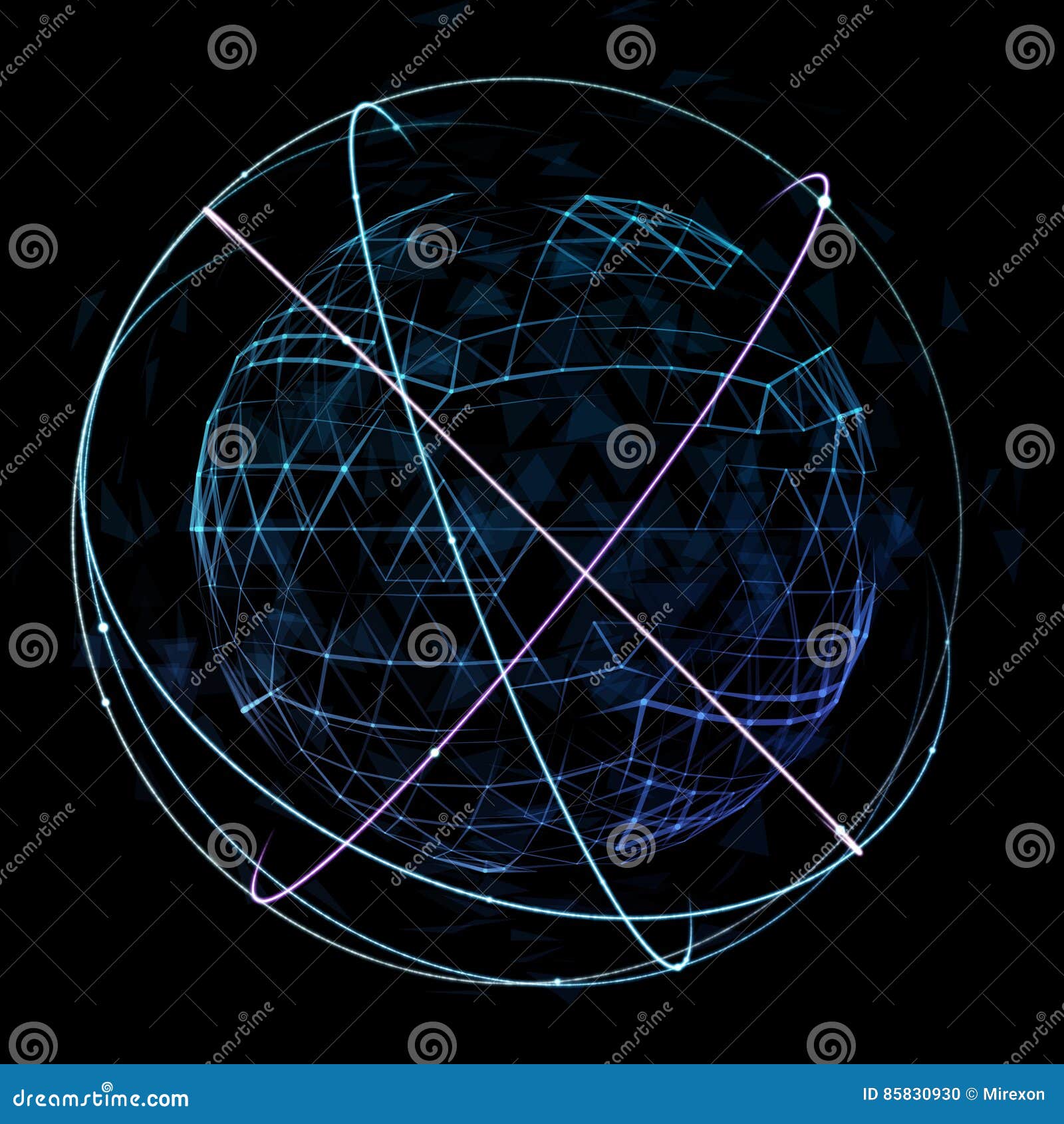 Digital Design of a Global Network on Orbit Space Stock Illustration ...
