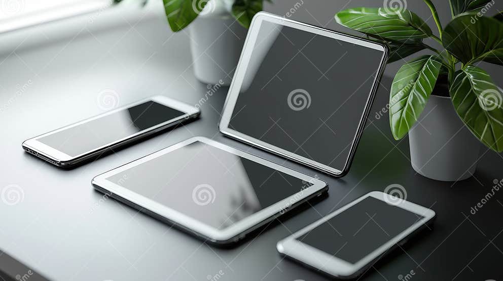 Digital Design Mockup Template Minimalist Prototype Showcasing Multiple ...