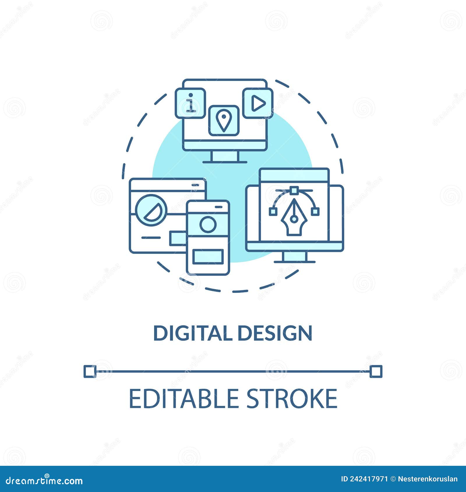Digital Design Turquoise Concept Icon Stock Vector - Illustration of ...