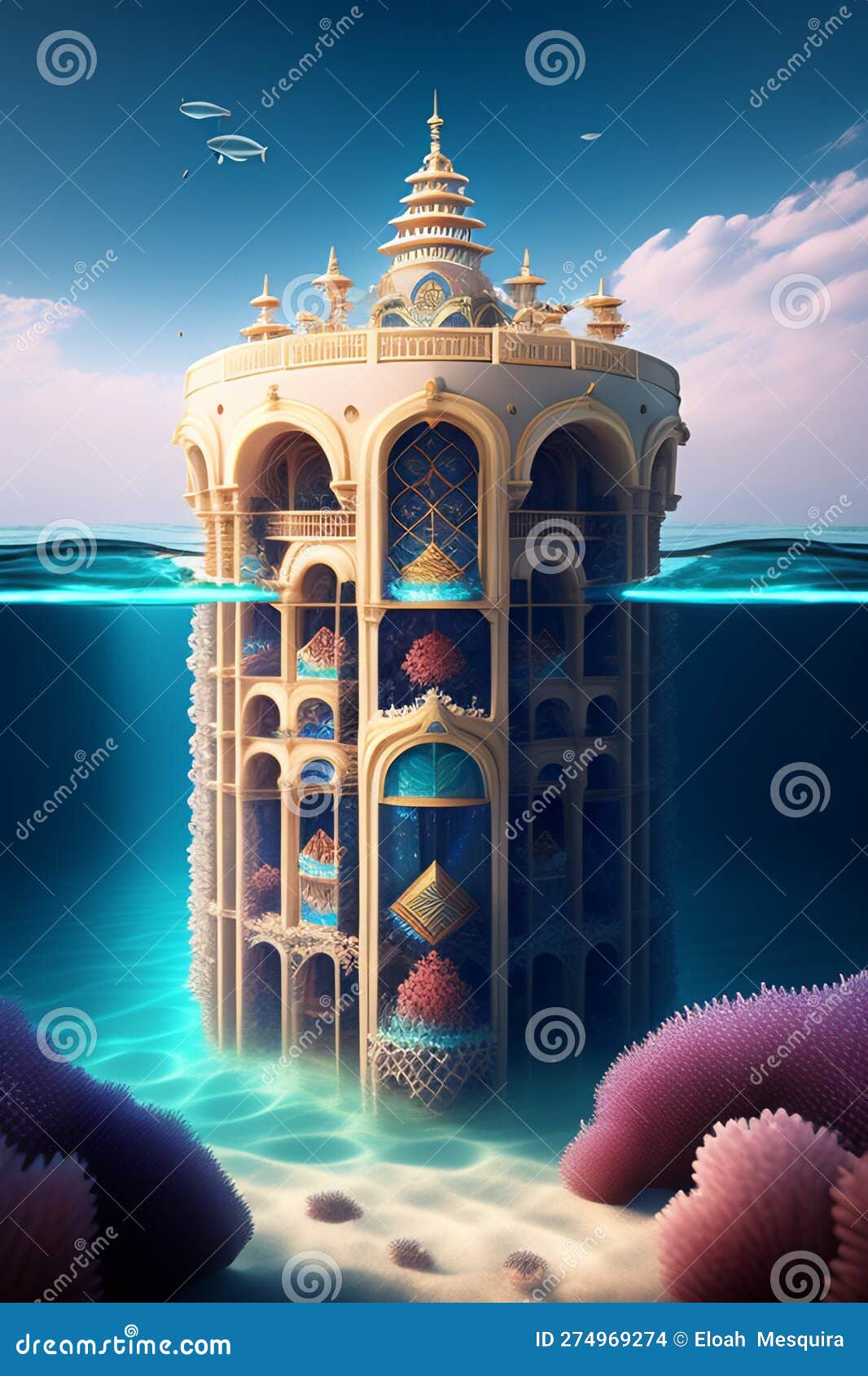 Ocean ruins stock illustration. Illustration of ruins - 274969274