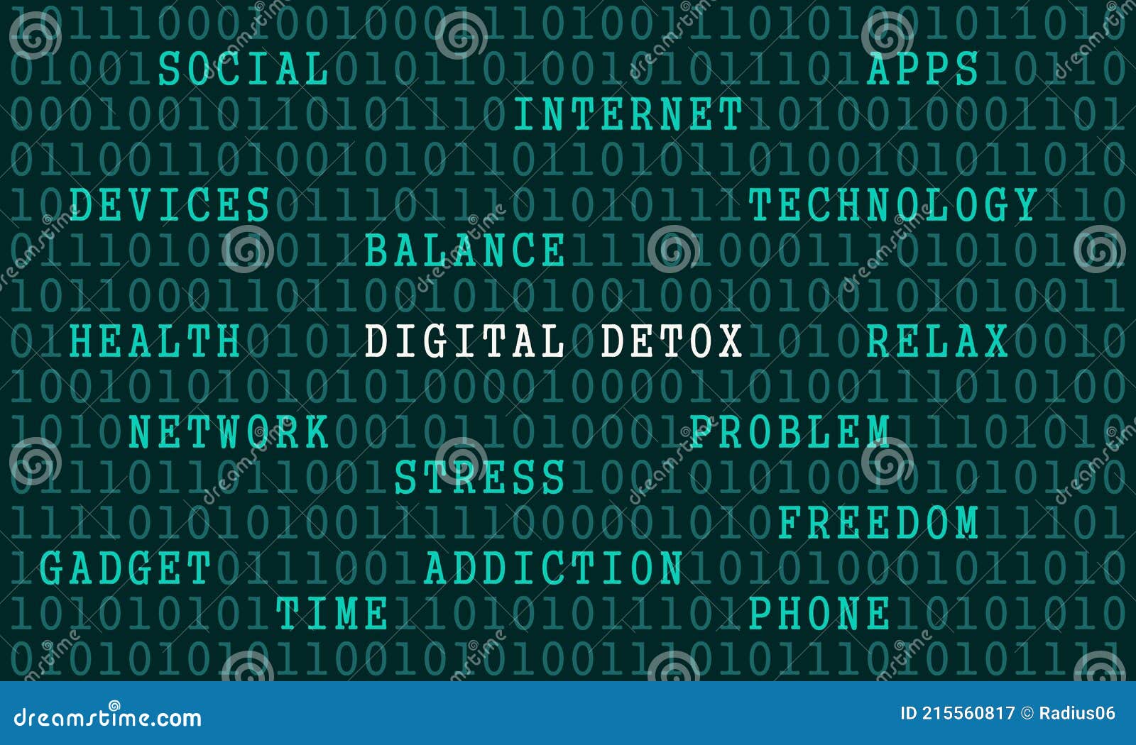 Digital Detox Concept Illustration. Addiction of Devices Stock Vector ...