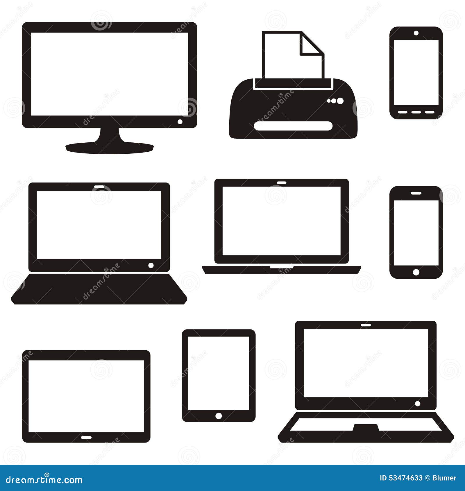 Digital device icons stock vector. Illustration of desktop - 53474633