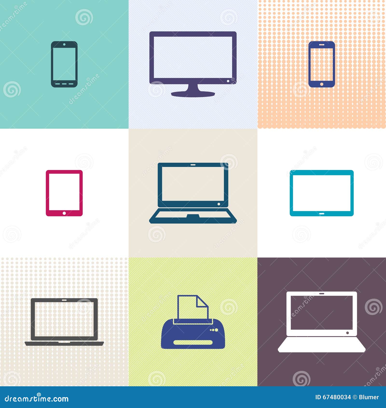 Digital Device Icons Collection Stock Vector - Illustration of ...