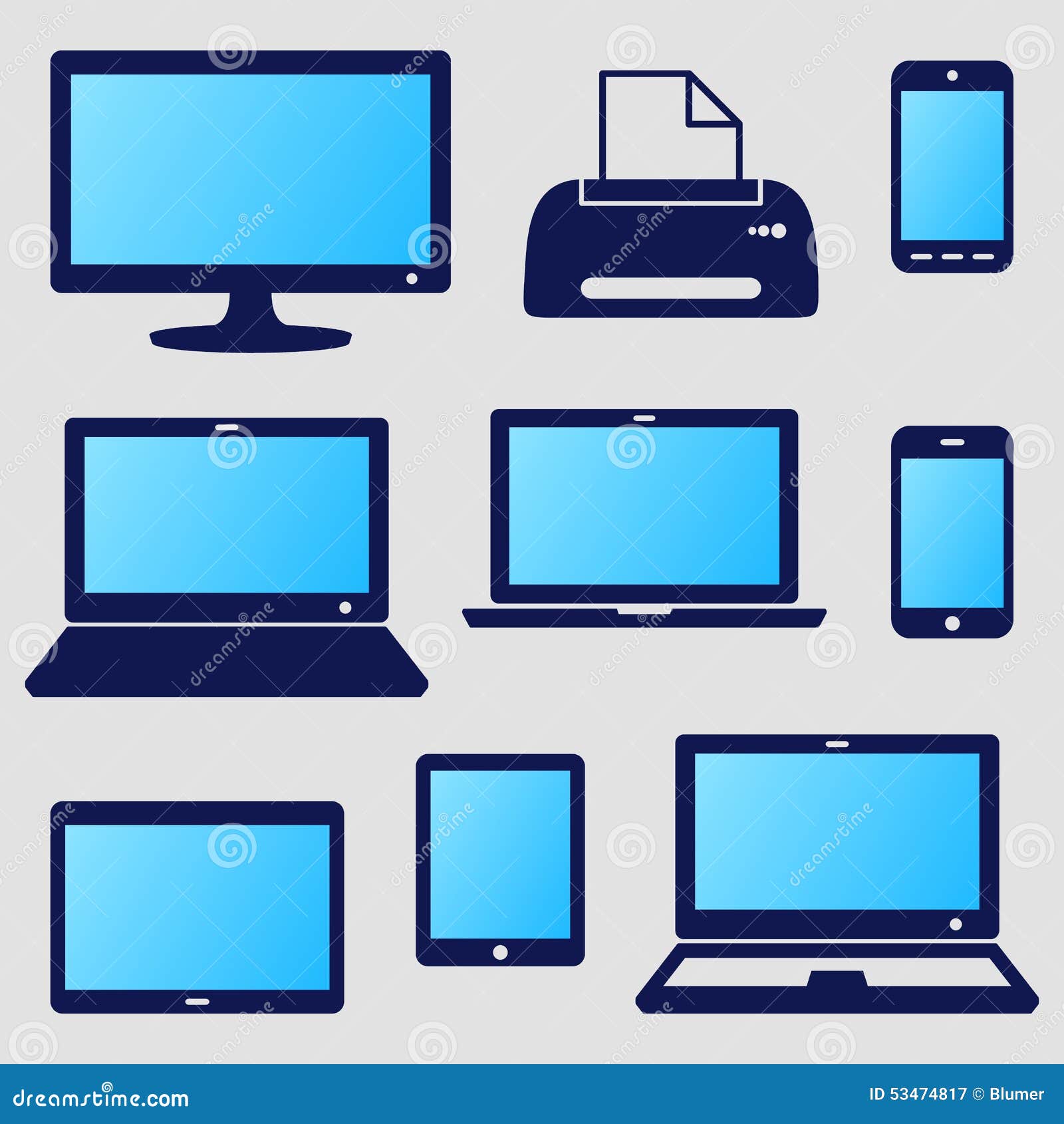 Digital device icons stock vector. Illustration of isolated - 53474817